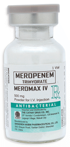 MEROMAX Meropenem Trihydrate 500mg Powder for IV Injection 1's price in ...